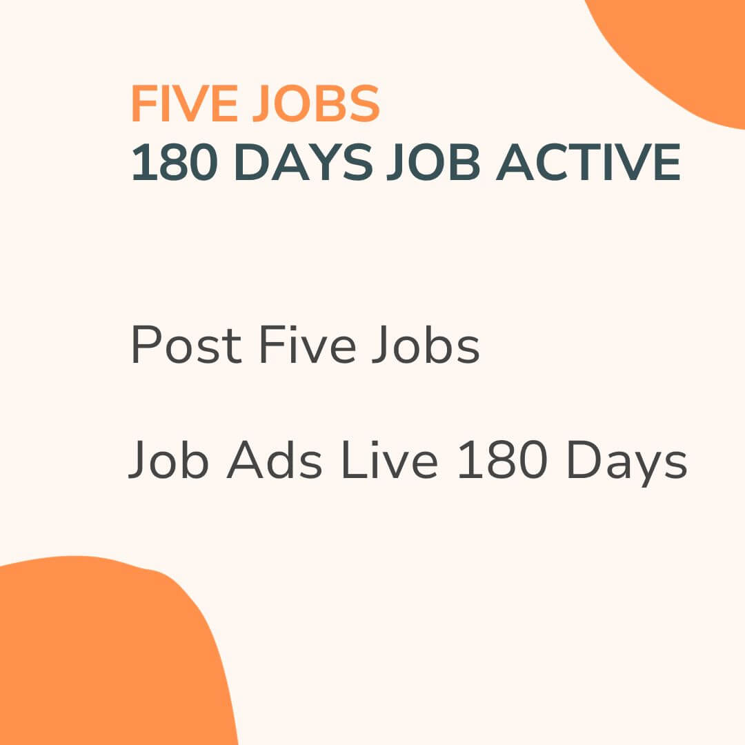 5 Job Postings for 180 days - Newcomers Jobs